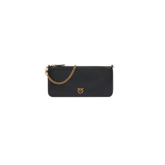 Pinko Pinko - Horizontal Flat Silk Calf - Femme - Sacs - Noir - Taille: ONE Size