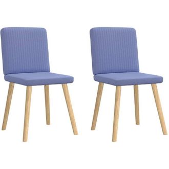 vidaXL Esszimmerst&uuml;hle 2 Stk. Jeansblau Stoff Vidaxl