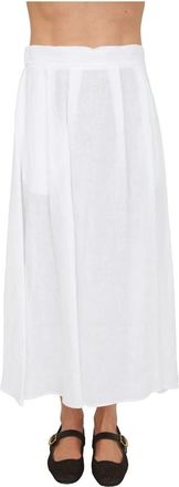 Marella Femme, Jupes, Blanc, Taille: 40 FR Linen Natt&eacute; Skirt
