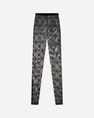 Marine Serre Recycled Mesh Flocked Tights Female S