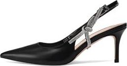 Queen Helena Slingback avec talon moyen d&eacute;collet&eacute; avec strass femme K4517, Noir en polyur&eacute;thane., 37 EU