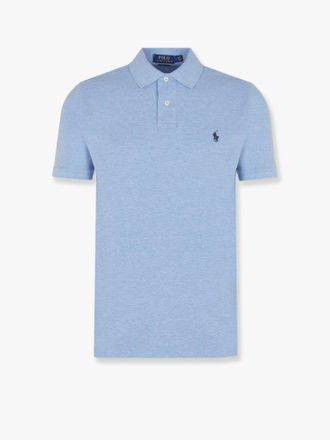 Polo Ralph Lauren Mens Cotton Polo Shirt With Embroidered Logo Blue T-shirts And Polos