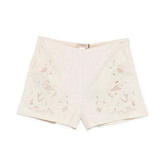 Twinset Femme, Shorts, Blanc, Taille: 34 FR Mini-short brod&eacute;