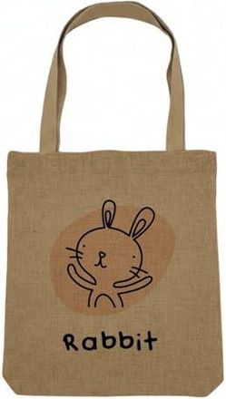 Fabulous Sac Shopping Tote Bag Aspect Lin - Lapin Signe Astrologique Chinois Dessin Zodiaque Horoscope Animal Illustration - Sac de Courses Toile Epaisse 360g 