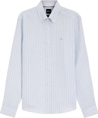 HUGO BOSS Homme, Chemises, Bleu, Taille: M H-Liam-Bd-E-C1-261 Chemise en lin