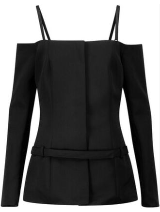 Coperni Off Shoulder Black Virgin Wool Top Size XS