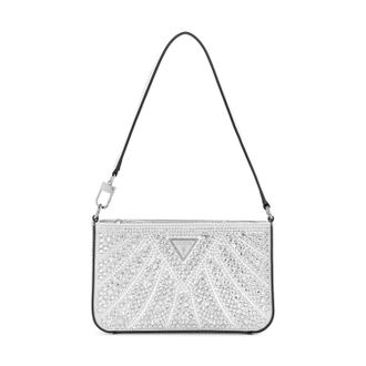 Guess Beauvoir Mini Top Zip Shoulder Bag Silver