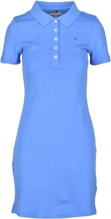 Tommy Hilfiger Femme, Robes, Bleu, Taille: 34 FR Robe Polo en Coton &Eacute;lasthanne