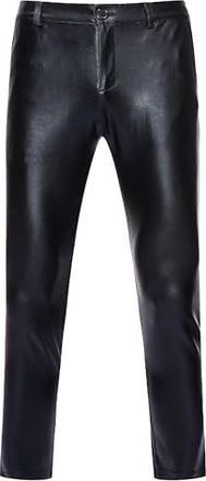 Generic Pantalon de danse extensible dor&eacute; brillant pour homme - Pantalon de danse confortable et d&eacute;contract&eacute; pour les artistes de sc&egrave;ne, Noir, XXL