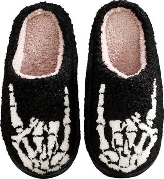 Generic Pantoufles dHalloween en forme de citrouille pour homme et femme, en peluche douce, chaude, effrayante, citrouille, fantôme, maison, vacances, à enfil