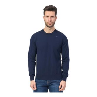 K-Way Blauer Rundhalspullover - - Knitwear - Herren - Blau - 2XL