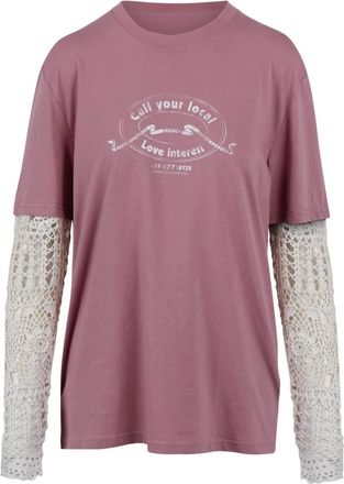 Marco Rambaldi Marco Rambaldi, Femme, Tops, Rose, Taille: 36 FR T-shirt &agrave; manches en crochet