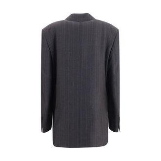 Ami Striped Wool Blazer - Grey