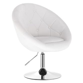 Woltu Tabouret Bar Réglable en Hauteur, Tabouret de Bar en Similicuir, Blanc