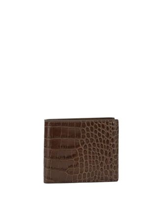 Tom Ford Portemonnaies - Crocodile Print Leather Wallet - Gr. unisize - in Schwarz - f&uuml;r Damen