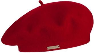 Seeberger Beret pour Femme Beret Basque dhiver (Taille Unique - Rouge)