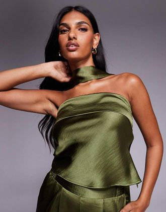 Tfnc Top bandeau avec foulard &agrave; lencolure - Olive-Vert