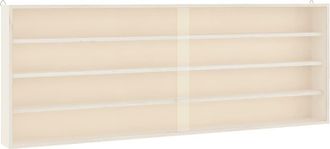 Generic Braune Wandvitrine mit T&uuml;ren - Robustes Sperrholz, 4 Regale, Transparente PET-T&uuml;ren, 60 X 8,5 X 37 cm, f&uuml;r Wohn-/Schlafzimmer (100 x 8,5 x 37 cm)