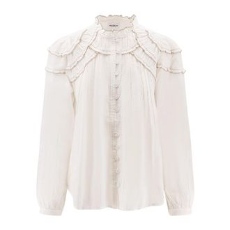 Isabel Marant Wei&szlig;e Bluse mit R&uuml;schendetails - - Blouses & Shirts - Damen - Wei&szlig; - XS