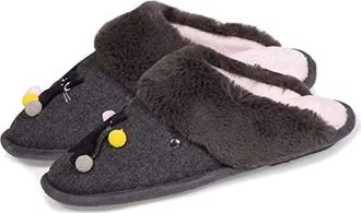 Isotoner Chaussons Mules Femme Chat