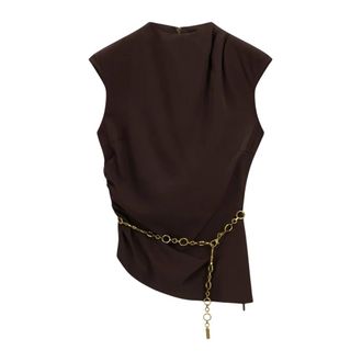 Marciano Kamila &Auml;rmelloses Mock-Neck-Oberteil - - Tops - Damen - Braun - L
