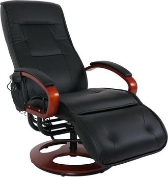 Hhg neuwertig] Relaxsessel Terni ii mit Massage Kunstleder, schwarz