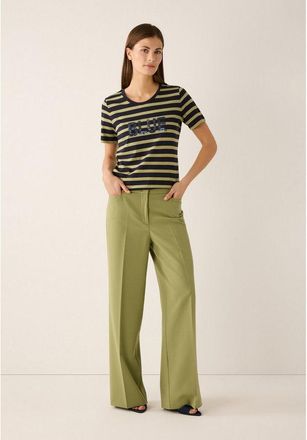 More & More Kurzarmshirt gestreiftes Kurzarmshirt, Paillettenwording