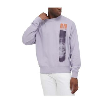 Calvin Klein Modern Brushstroke Rundhals-Sweatshirt - - Sweatshirts & Hoodies - Herren - Lila - L