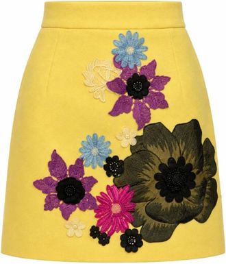 Dolce & Gabbana Mini-jupe - Femme - Jupes - Jaune - Taille: 36 FR