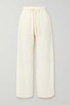 Acne Studios Pantalon Large En Coton Et Lin M&eacute;lang&eacute;s Effil&eacute; - Blanc cass&eacute;
