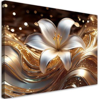 Artgeist Tableau d&eacute;co Fleur de lys or 100x70