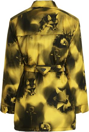 Prada Mens Bicolor Polyamide Parka Clothing