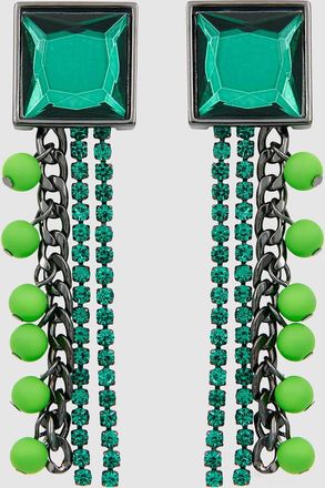 Essentiel Boucles dOreilles Jearry Vert Argent