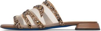 Loriblu Femme, Chaussures, Multicolore, Taille: 41 EU Mules en cuir noisette orn&eacute;es de cristaux