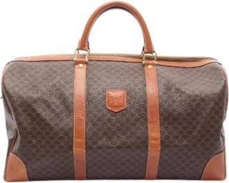 Celine unisex, Pre-owned, Brun, Taille: ONE Size Sac Boston Pre-owned Macadam en Toile Enduite