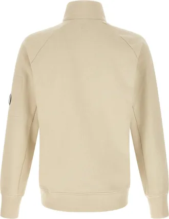 C.P. Company Diagonal Raised Fleece Half-Zip Sweatshirt - Beige