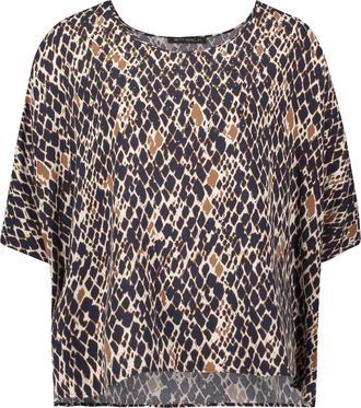 Betty Barclay Damen Schlupfbluse mit Schmucksteinen 42, Dark Blue/Brown