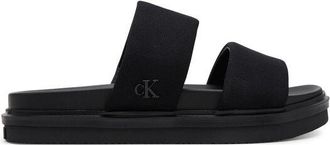 Calvin Klein Jeans Pantoletten Flat Molded Dbl Bar Sandal Cv YM0YM01222 Schwarz
