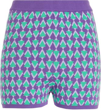 8 by YOOX COTTON BLEND KNITTED JACQUARD SHORTS