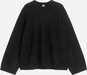 Arket Pullover Aus Alpakawolle Und Wolle -Schwarz