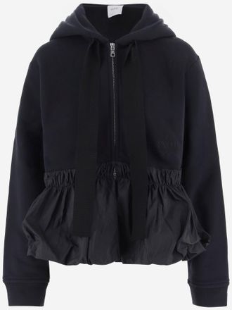 Patou Sweat &agrave; capuche en coton Patou avec volants et fermeture &eacute;clair