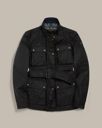 Belstaff Veste Ic&ocirc;ne Trialmaster Pour Femme Coton Cir&eacute; Bleu Marine Fonc&eacute; 36