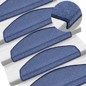 vidaXL 15 Stk. Treppenmatten Blau 65 x 24 x 4 cm vidaXL