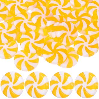 NUOBESTY jojofuny 50 St&uuml;ck Runde Weihnachtsperlen Selbstgemacht Bastelperlen aus Bruchfestem Kunststoff Gelb Wei&szlig; Weihnachtsanh&auml;nger zum Basteln und Dekorieren