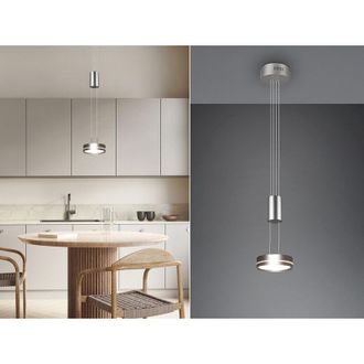Trio Kleine led Pendelleuchte franklin höhenverstellbar Silber, ø 14cm