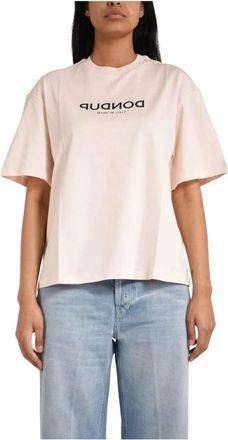 Dondup Femme, Tops, Rose, Taille: 38 FR T-shirt &agrave; col rond et coupe classique