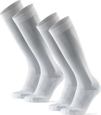 Danish Endurance Chaussettes de Compression 21-26 mmHg, Hommes et Femmes, Unisexes, Lot de 1 ou 2, Blanc, 35-38