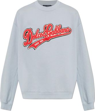 Dolce & Gabbana Homme, Sweatshirts et sweats &agrave; capuche, Gris, Taille: 2XL Logo SweaT-shirt
