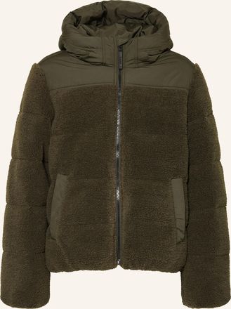 Garcia Garcia Teddyfell-Jacke Im Materialmix gruen