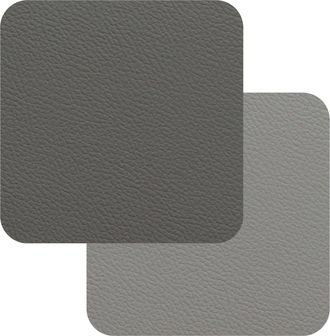 FreeForm Fleximats Untersetzer 4er Set, 10x10 cm, Hellgrau/Dunkelgrau, Schutzuntersetzer aus Kunstleder f&uuml;r Tische, Dekorative Tischuntersetzer f&uuml;r Gl&auml;ser & Ta